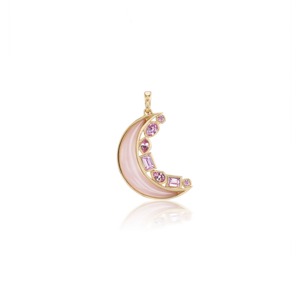 Mini Crescent Moon Inlay Pendant – Sorellina