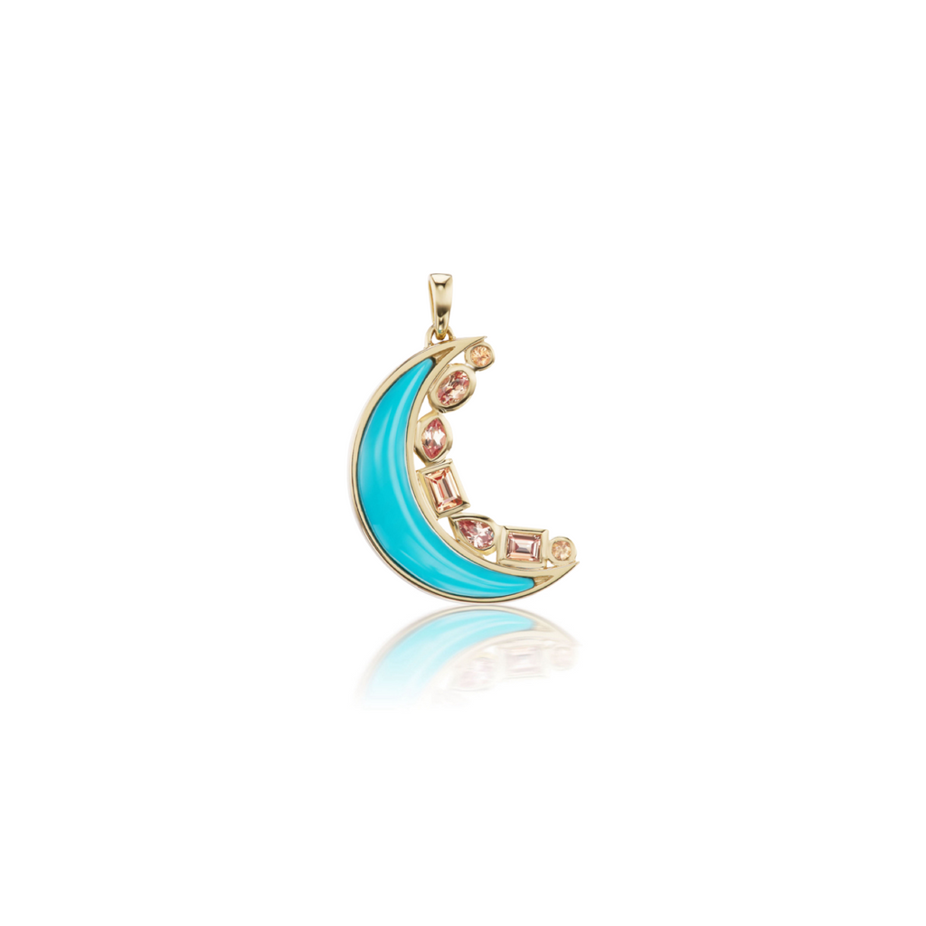 Mini Crescent Moon Inlay Pendant – Sorellina