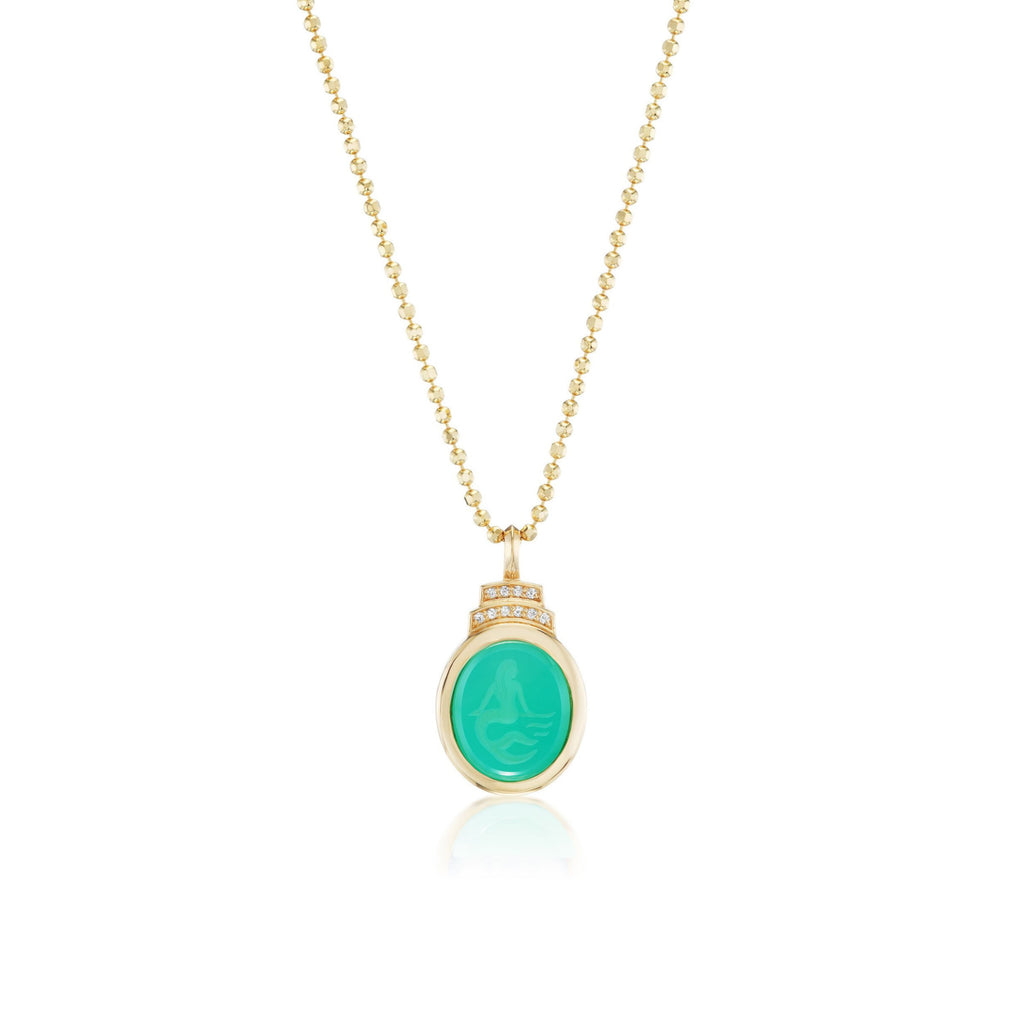 Intaglio Mermaid Motif Signet Necklace – Sorellina