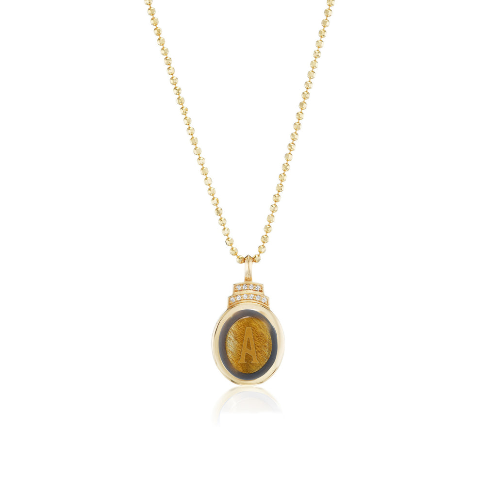 Custom Intaglio Initial Signet Necklace – Sorellina