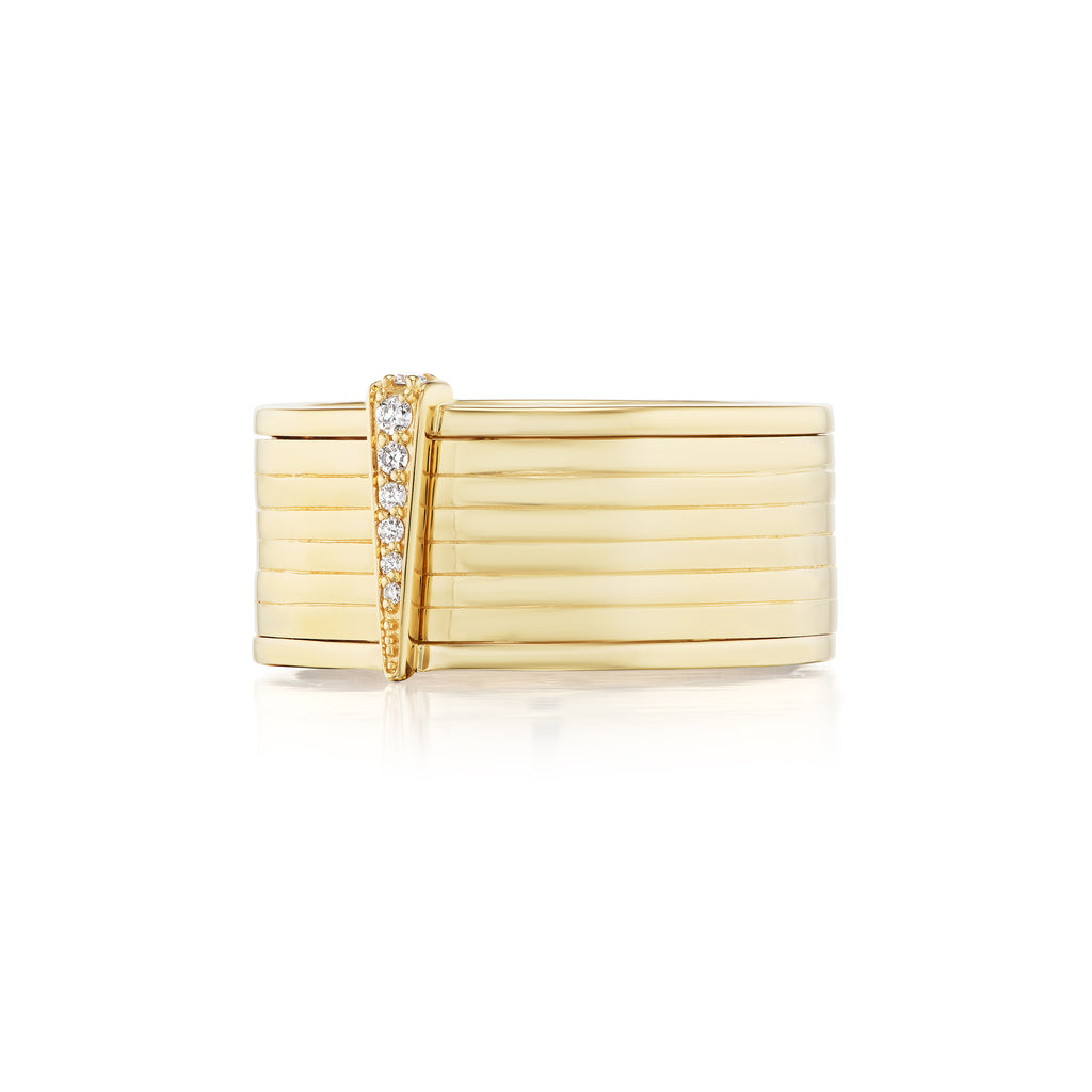 Spinning 18k Yellow Gold Record Ring | Sorellina